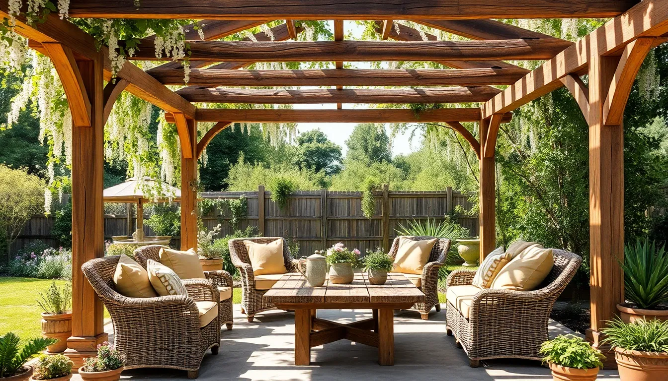Rustic Pergola Designs for Natural Gardens - shadecrafted.com